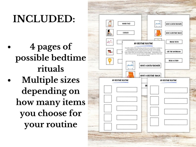 Bedtime Routine Daily Chart for Kids - Etsy