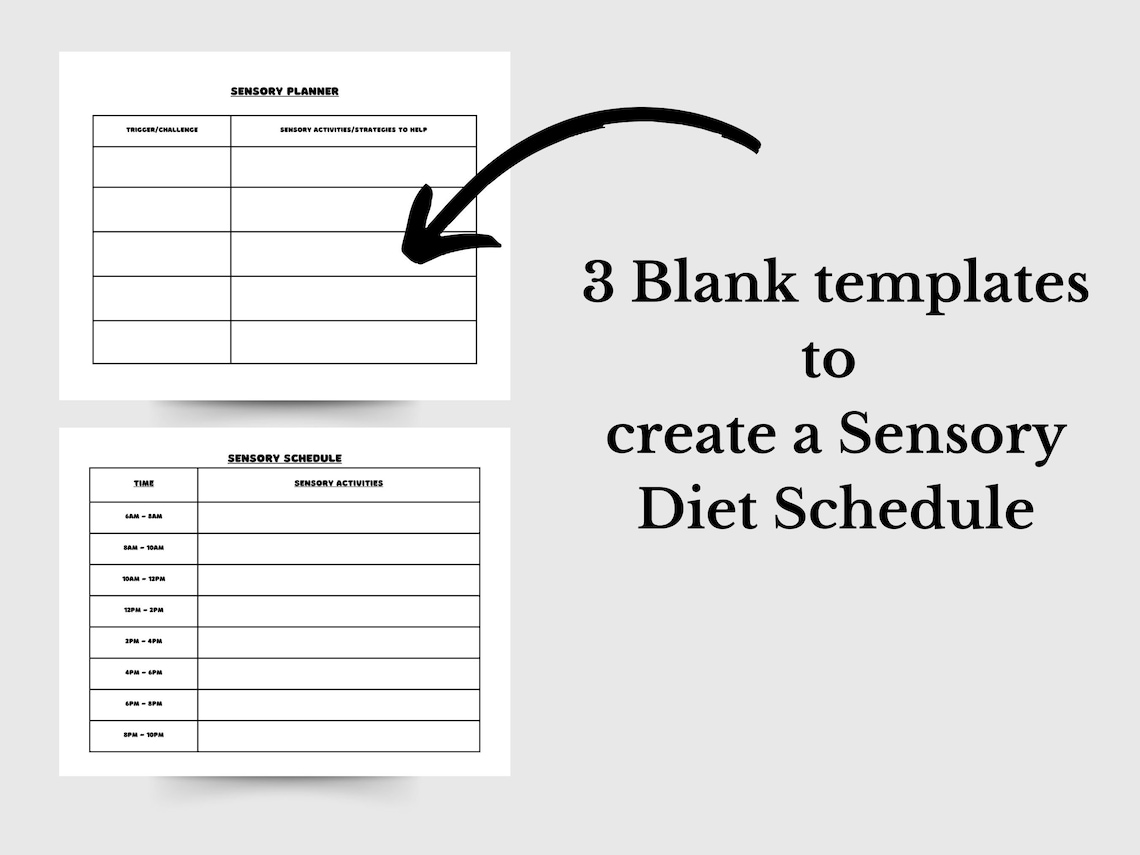 Sensory Processing Worksheets, Sensory Diet Planner - Etsy
