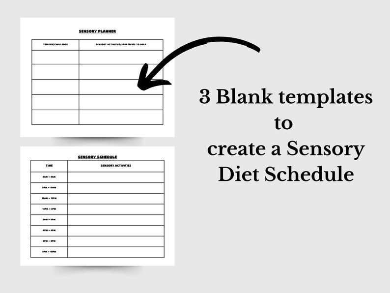 Sensory Processing Worksheets, Sensory Diet Planner - Etsy