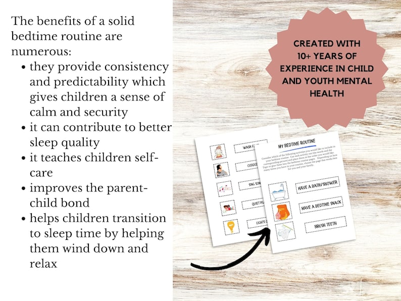 Bedtime Routine Daily Chart for Kids - Etsy