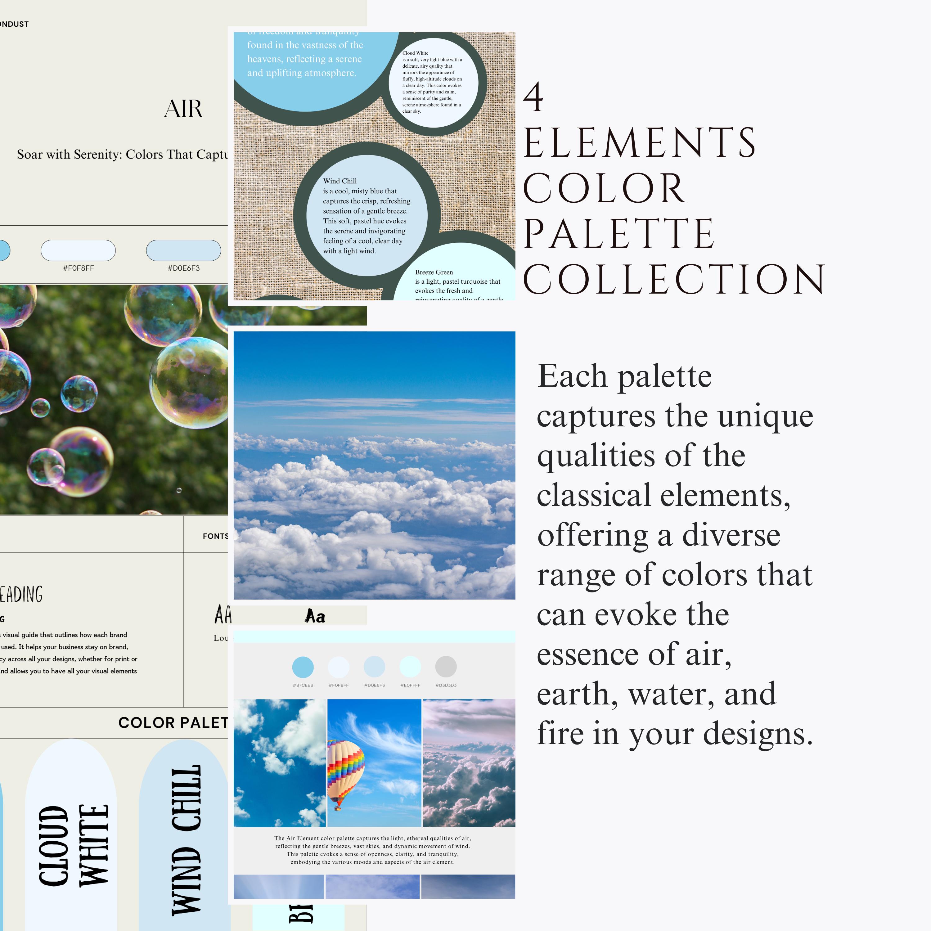 The Elements Color Palette Collection With HEX Codes Small Business ...
