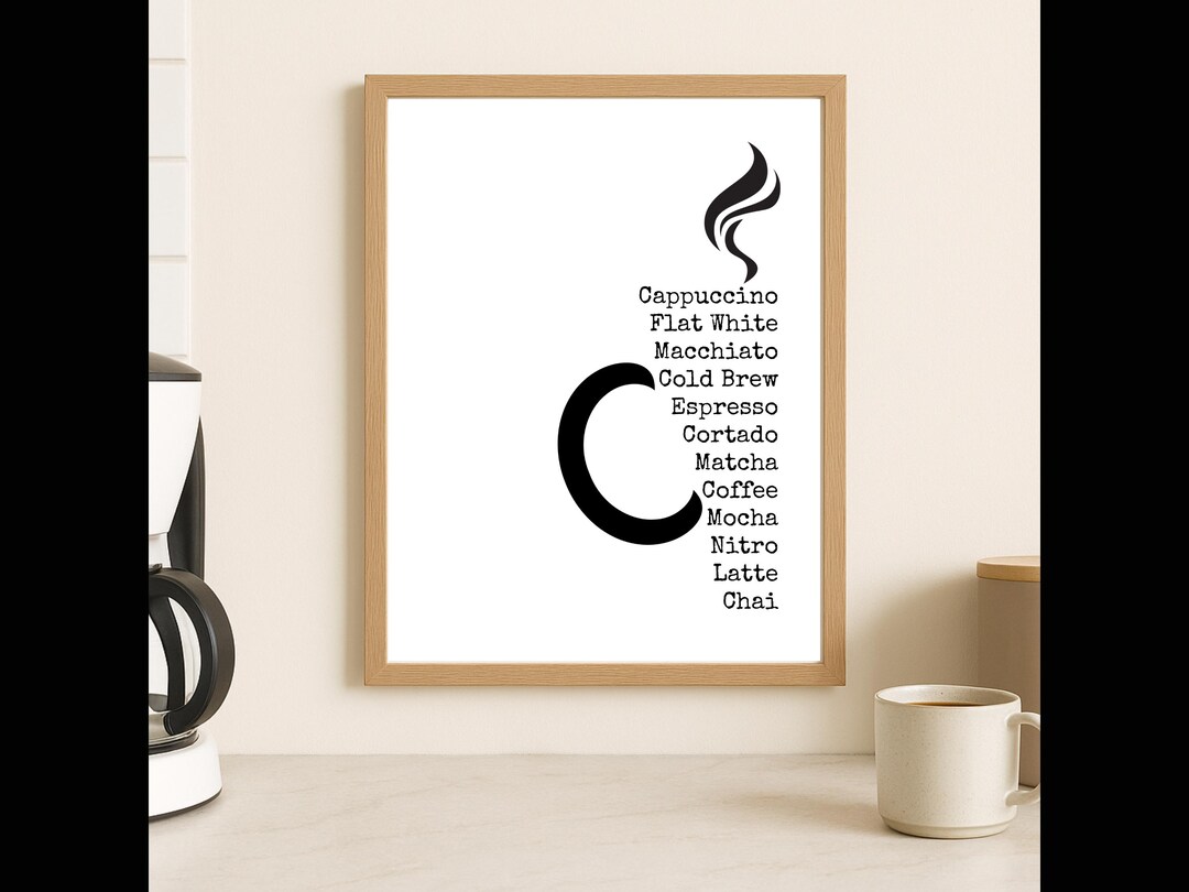 Coffee Cup Typography Printable- PDF - Etsy