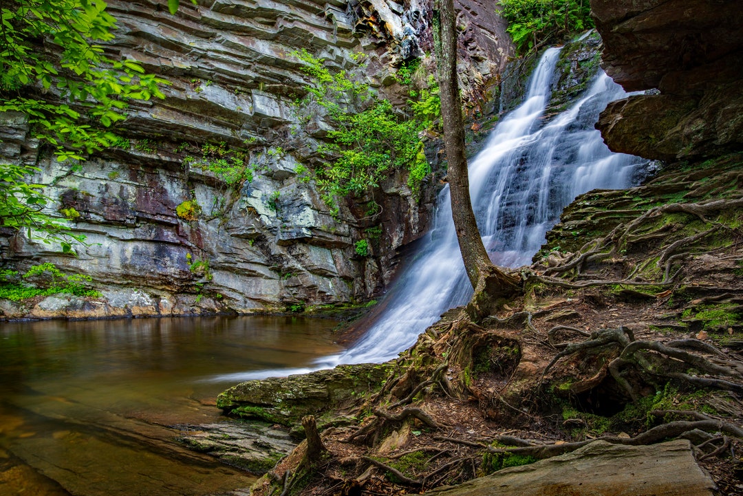 Lower Cascades Waterfall Photo Print, Hanging Rock NC, Landscape Wall ...