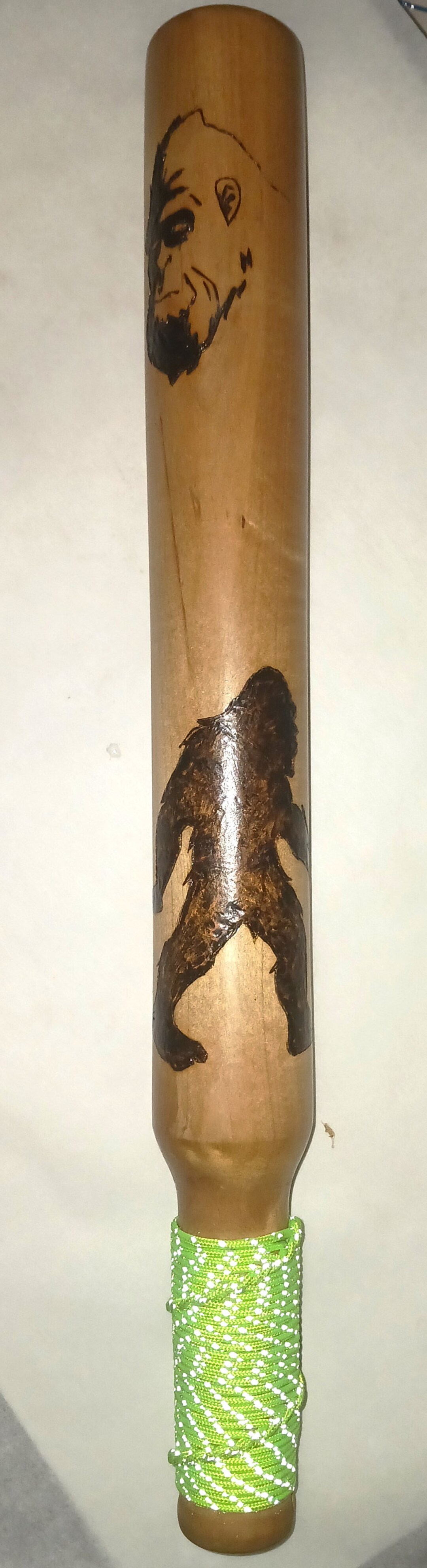 Sasquatch, Bigfoot Tree Knocker. Made From Maple Wood. It Has a Neon ...