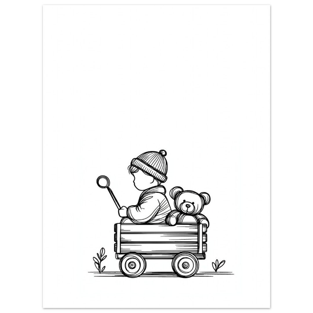 snow-hats-and-teddy-bear-wall-art-for-nursery-or-kids-room-unframed