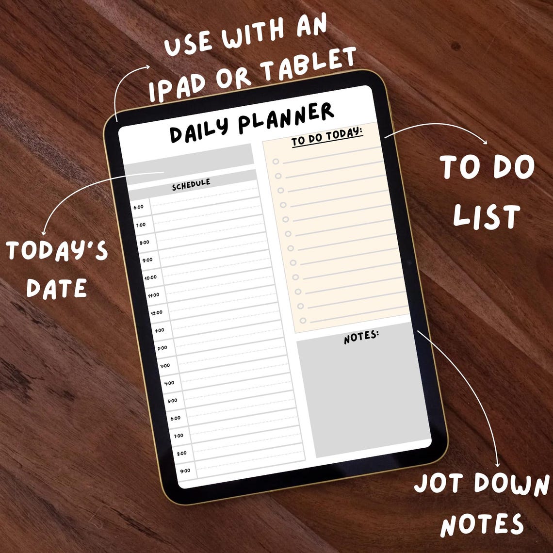 Daily Planner Digital Template - Etsy