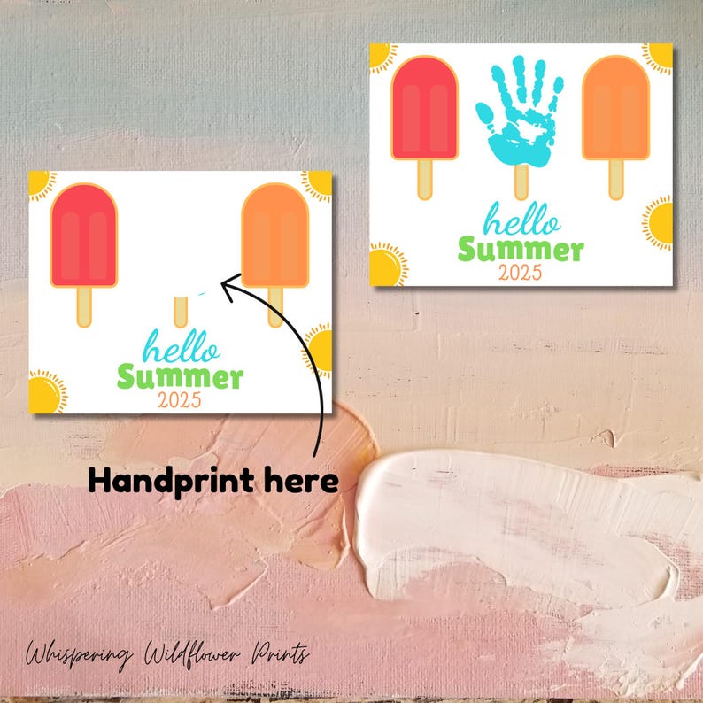 Summer Handprint Craft, Printable Handprint Art, Summer Handprint Art ...