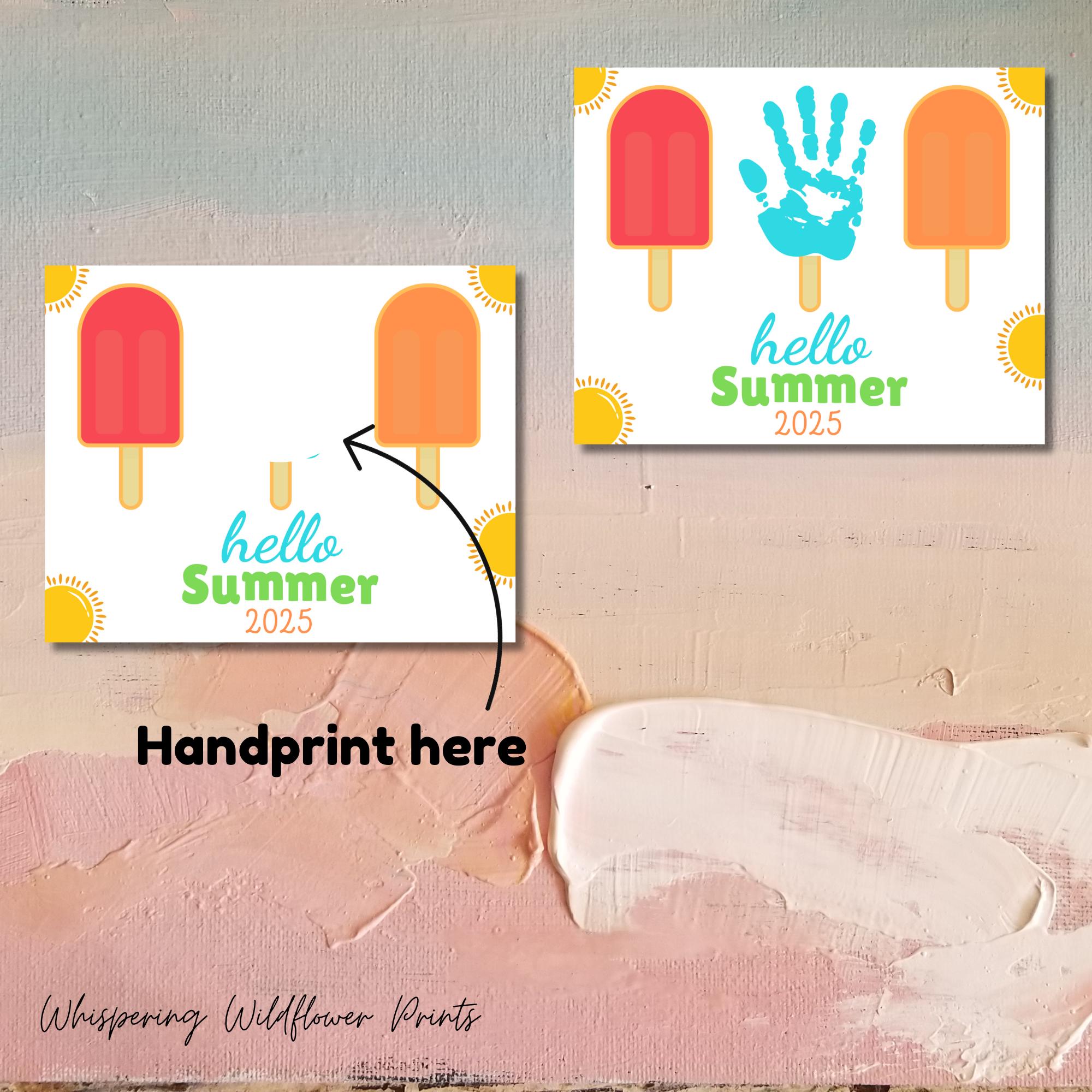 Summer Handprint Craft, Printable Handprint Art, Summer Handprint Art ...