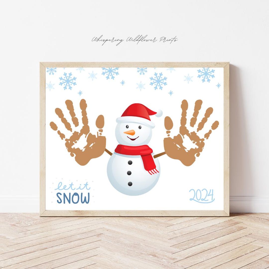 Winter Handprint Craft for Kids, Handprinted Printable Art, Kids ...