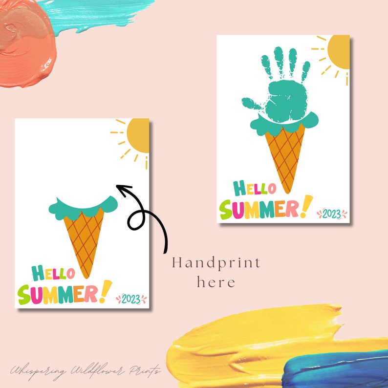 Summer Art, Crafts for Kids, Handprint Craft Printable, Diy Craft for ...