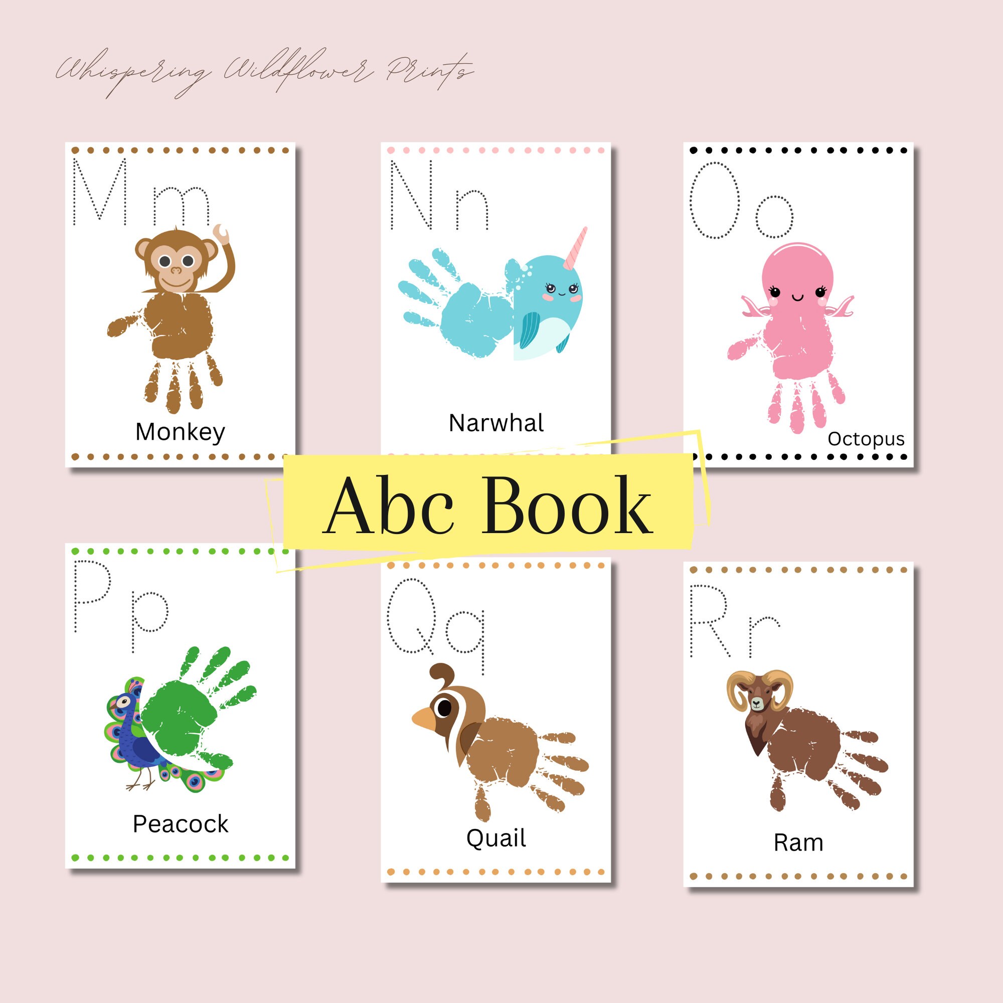 ABC Alphabet Handprint Craft Art Phonic Book, Printable First ABC Book ...