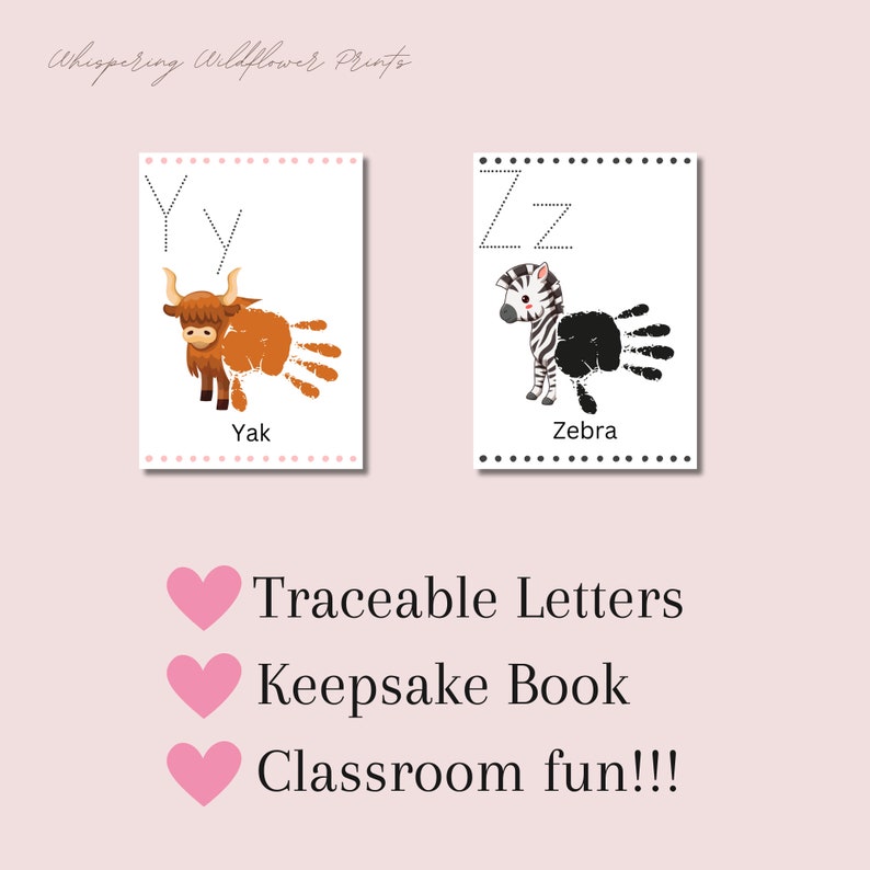 ABC Alphabet Handprint Craft Art Phonic Book, Printable First ABC Book ...