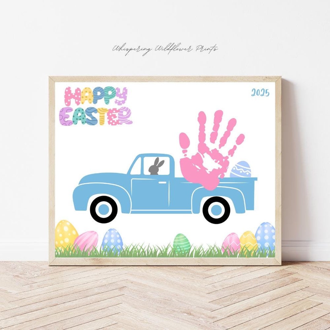 Easter Handprint Art, Kids DIY Craft for Easter, Personalized Easter ...