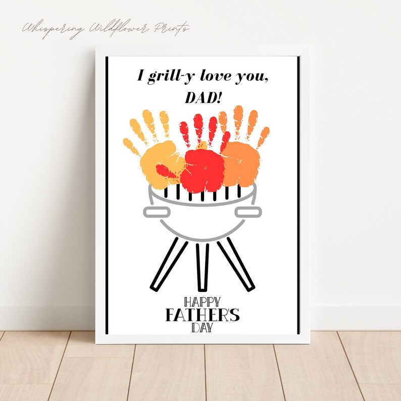 Father's Day Grilling Handprint Printable, First Father's Day Gift ...