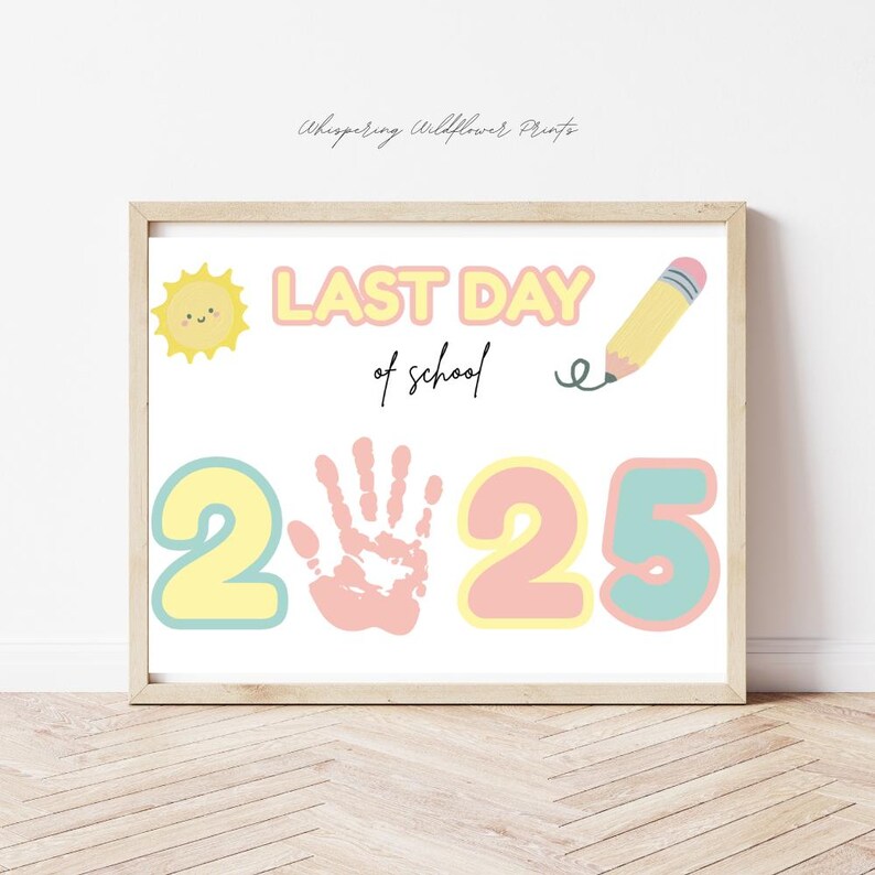 Last Day of School Handprint Craft, Handprinting Kids Craft, Handprint ...