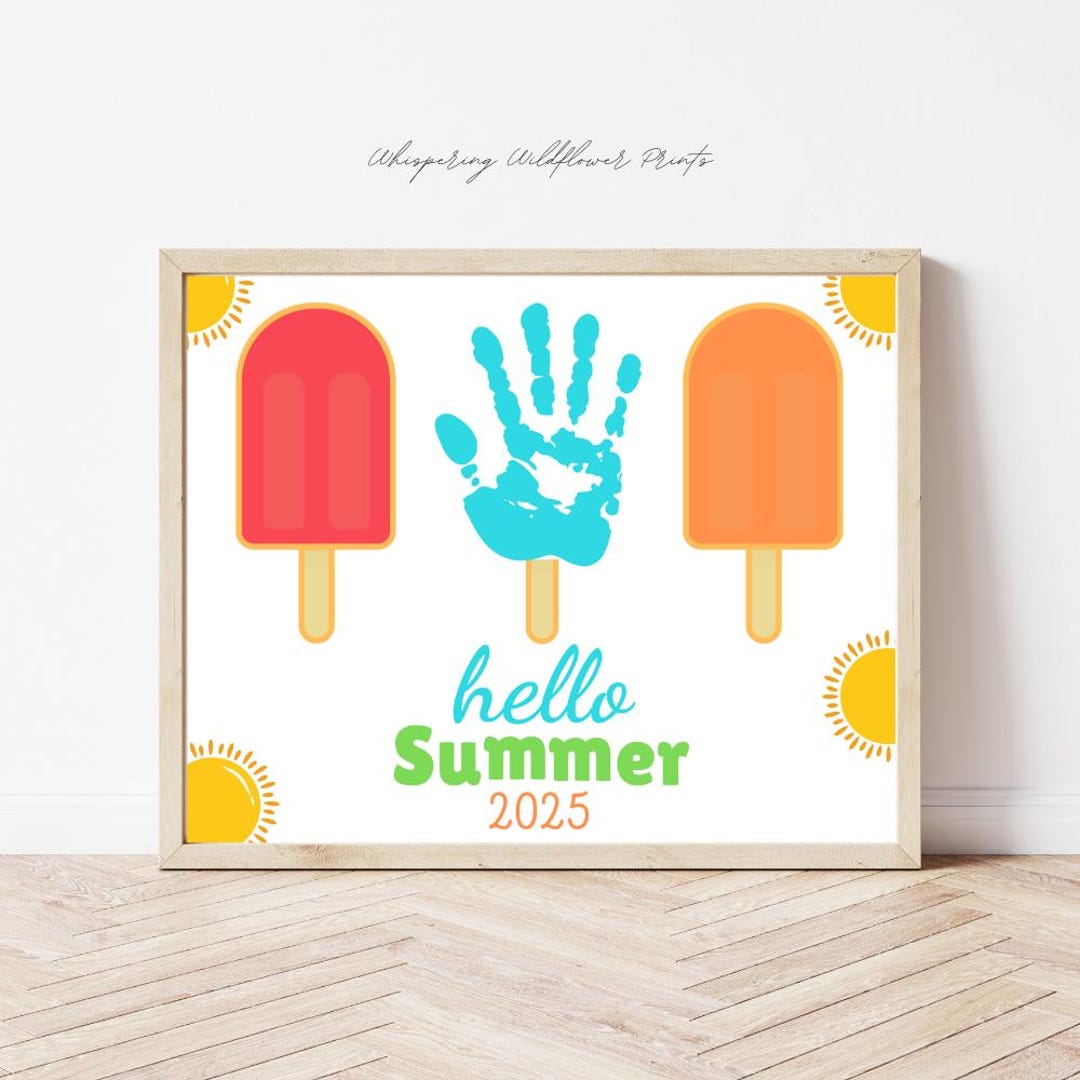 Summer Handprint Craft, Printable Handprint Art, Summer Handprint Art ...