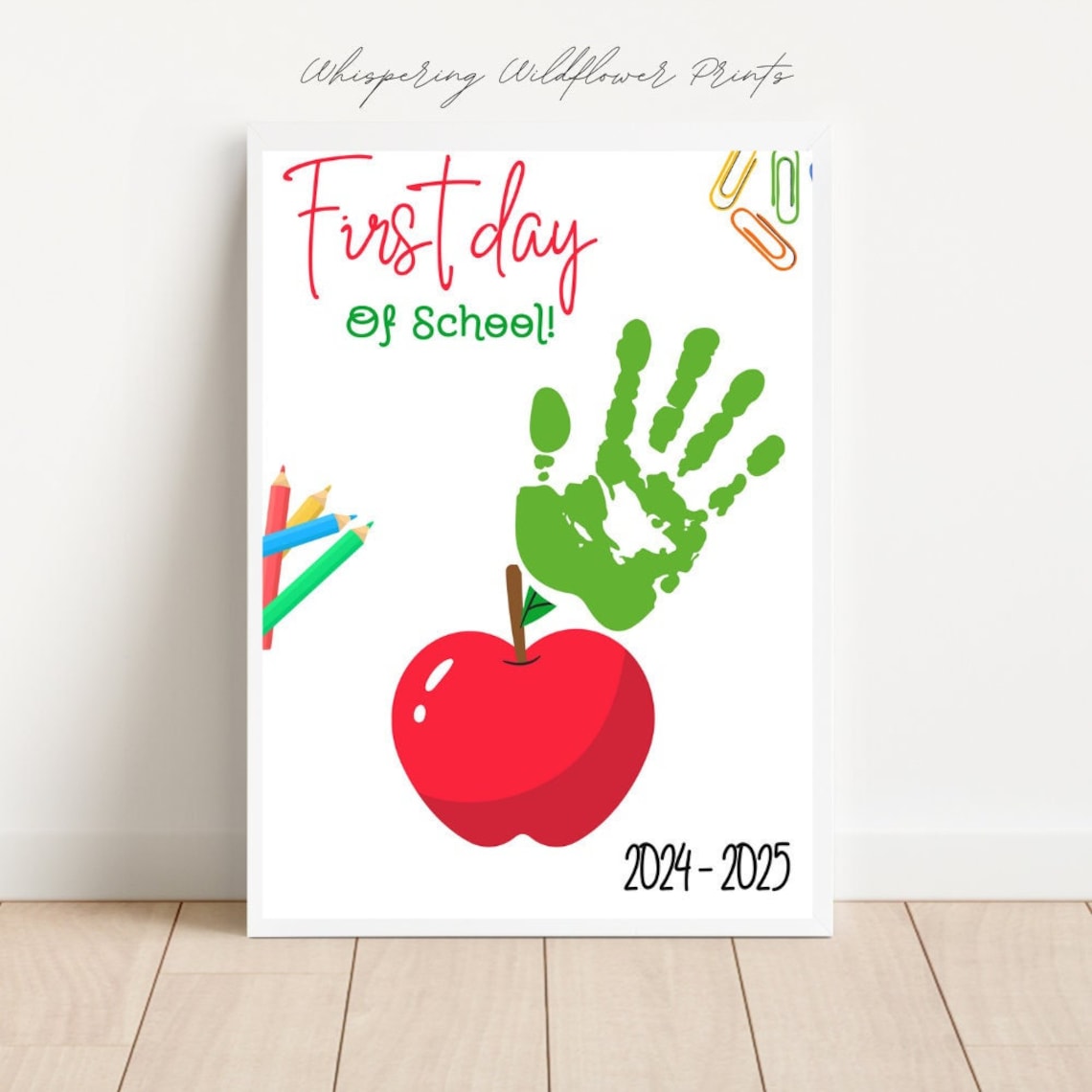 Back to School Handprint Keepsake Art, First Day of School DIY Craft ...