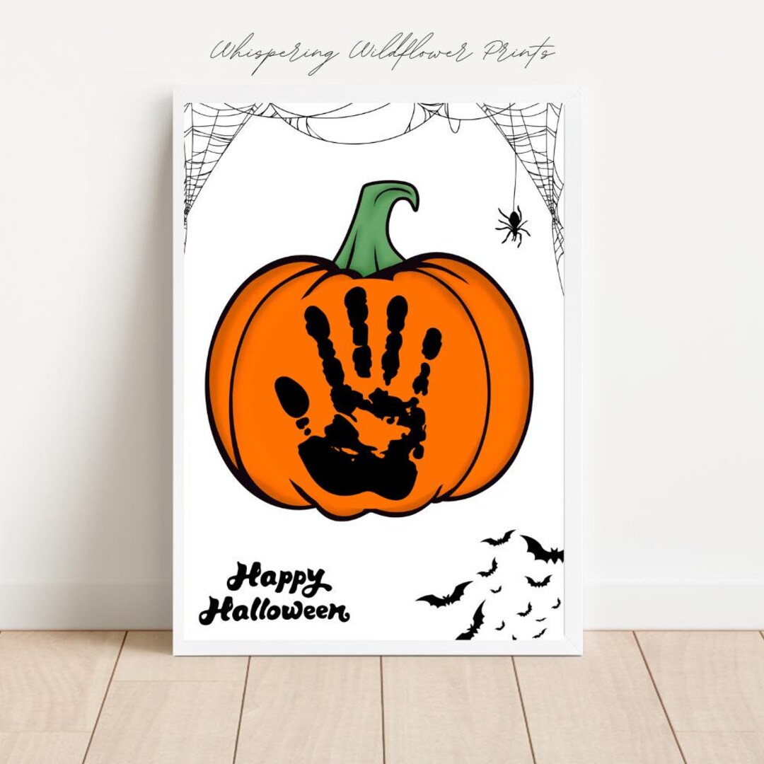 Halloween Handprint Art, Halloween Handprint Craft, Halloween Printable ...