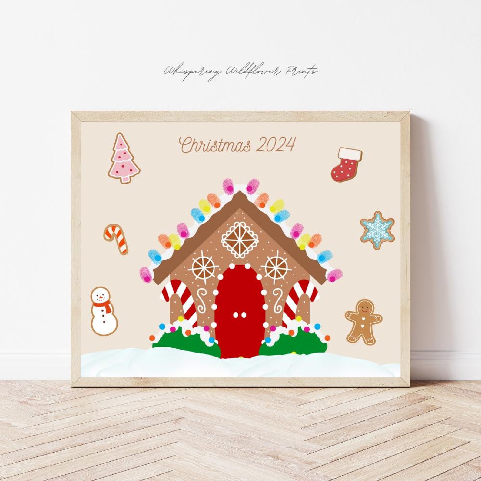 Gingerbread House Decorating Craft, Fingerprint Craft, Crafts for Kids ...