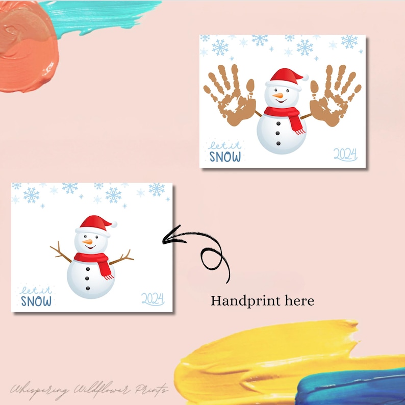 Winter Handprint Craft for Kids, Handprinted Printable Art, Kids ...