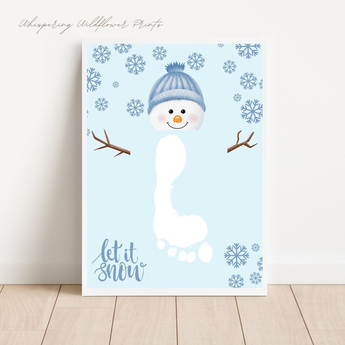 Let It Snow Handprint Footprint Art Craft, Holiday Handprint Art ...