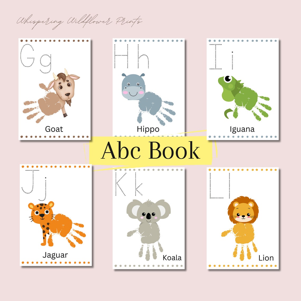 ABC Alphabet Handprint Craft Art Phonic Book, Printable First ABC Book ...