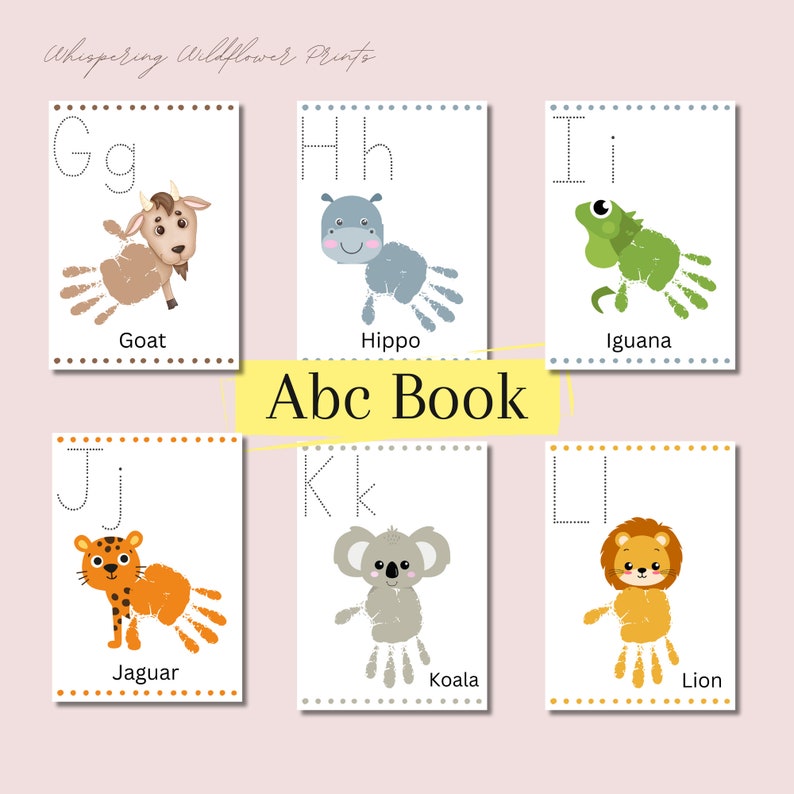 ABC Alphabet Handprint Craft Art Phonic Book, Printable First ABC Book ...