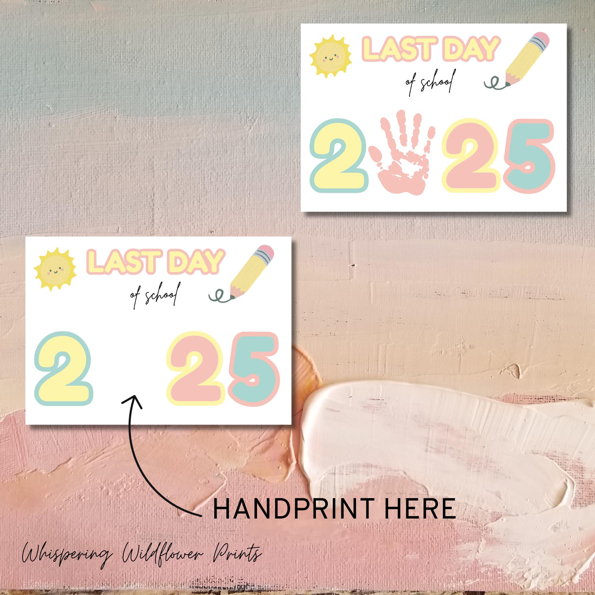 Last Day of School Handprint Craft, Handprinting Kids Craft, Handprint ...