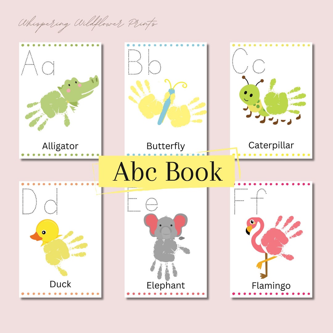 ABC Alphabet Handprint Craft Art Phonic Book, Printable First ABC Book ...