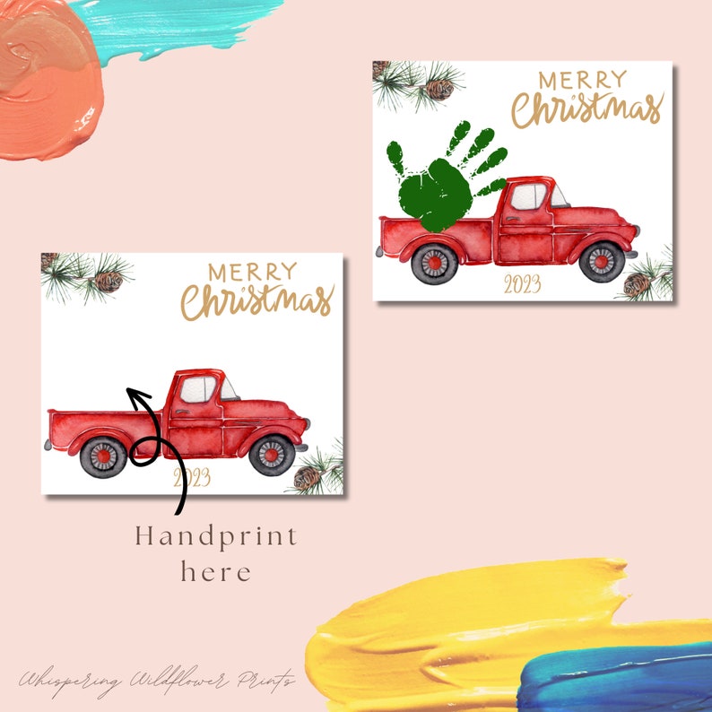 Christmas Truck Handprint Craft, Handprint Christmas Art, Christmas ...