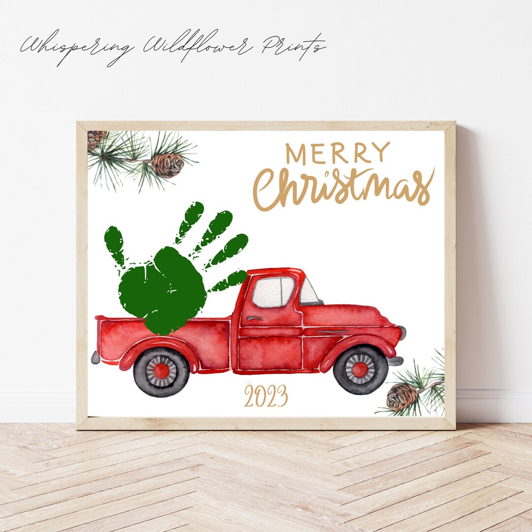 Christmas Truck Handprint Craft Handprint Christmas Art - Etsy