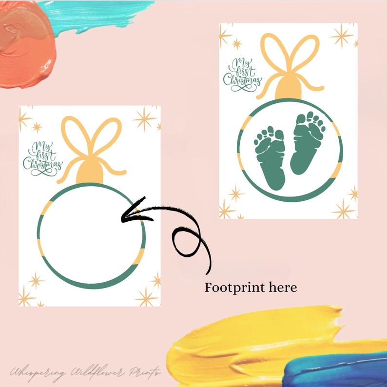 Baby's First Christmas Footprint Keepsake Art Toddler Keepsake Craft ...
