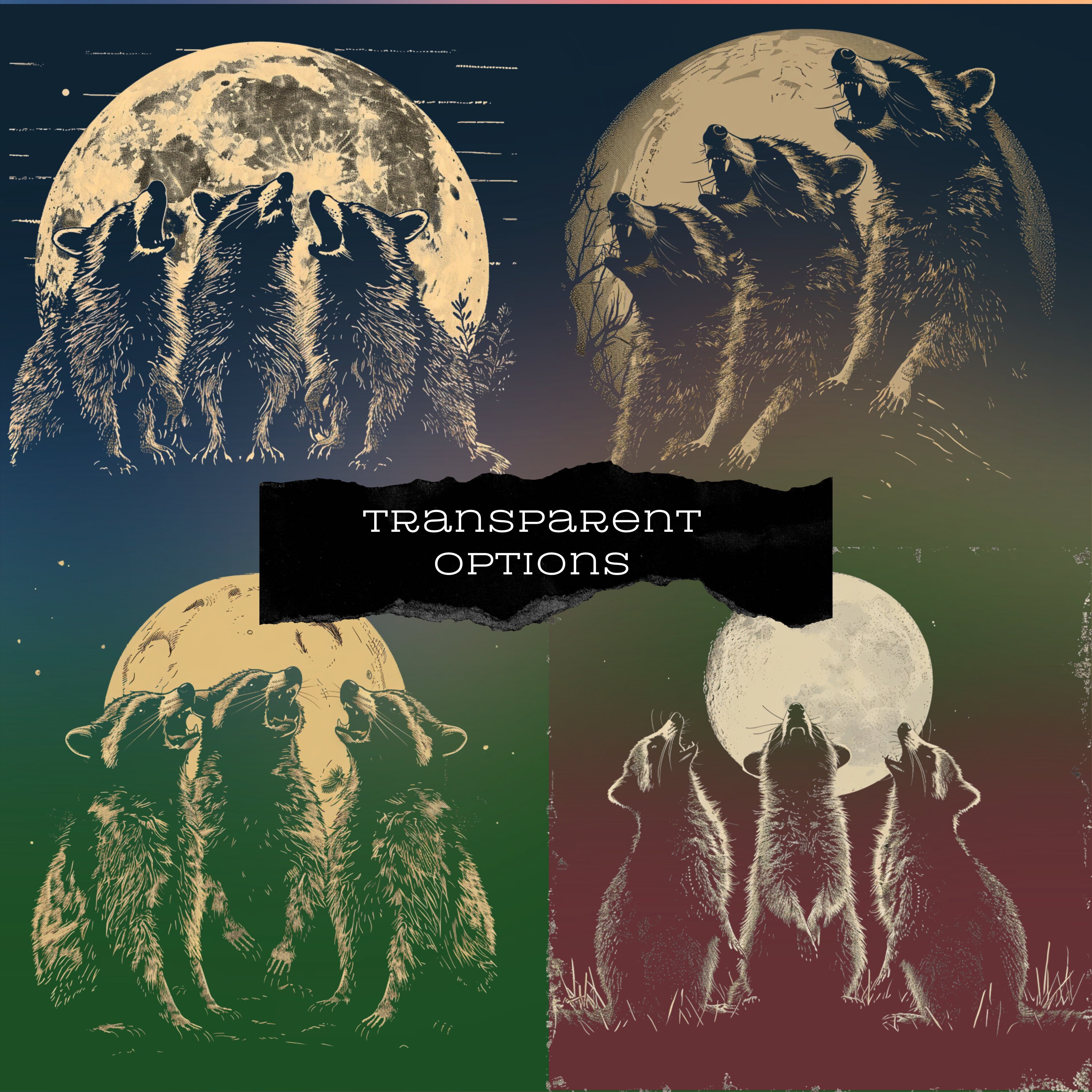 Mega Raccoon Bundle Pngs, Whimsical Raccoon, Whacky Animal, Quirky ...