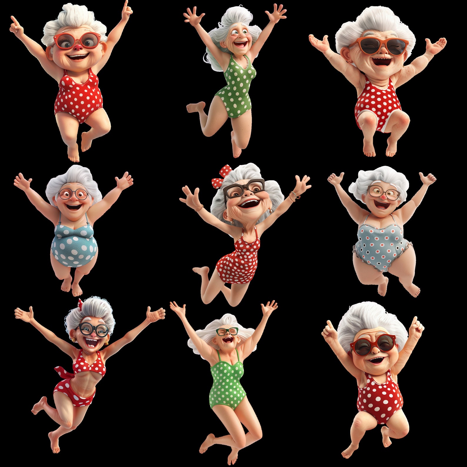 Custom Grandma PNG Mega Bundle, Grandma Clipart, Summer Family Vacation ...