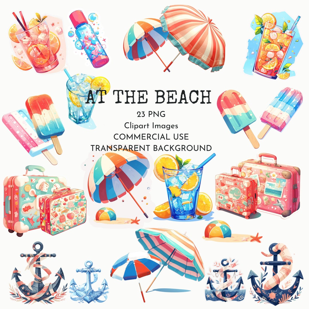 Summer Clipart Bundle, Family Clipart, Whimsical Clipart, Water Clipart ...
