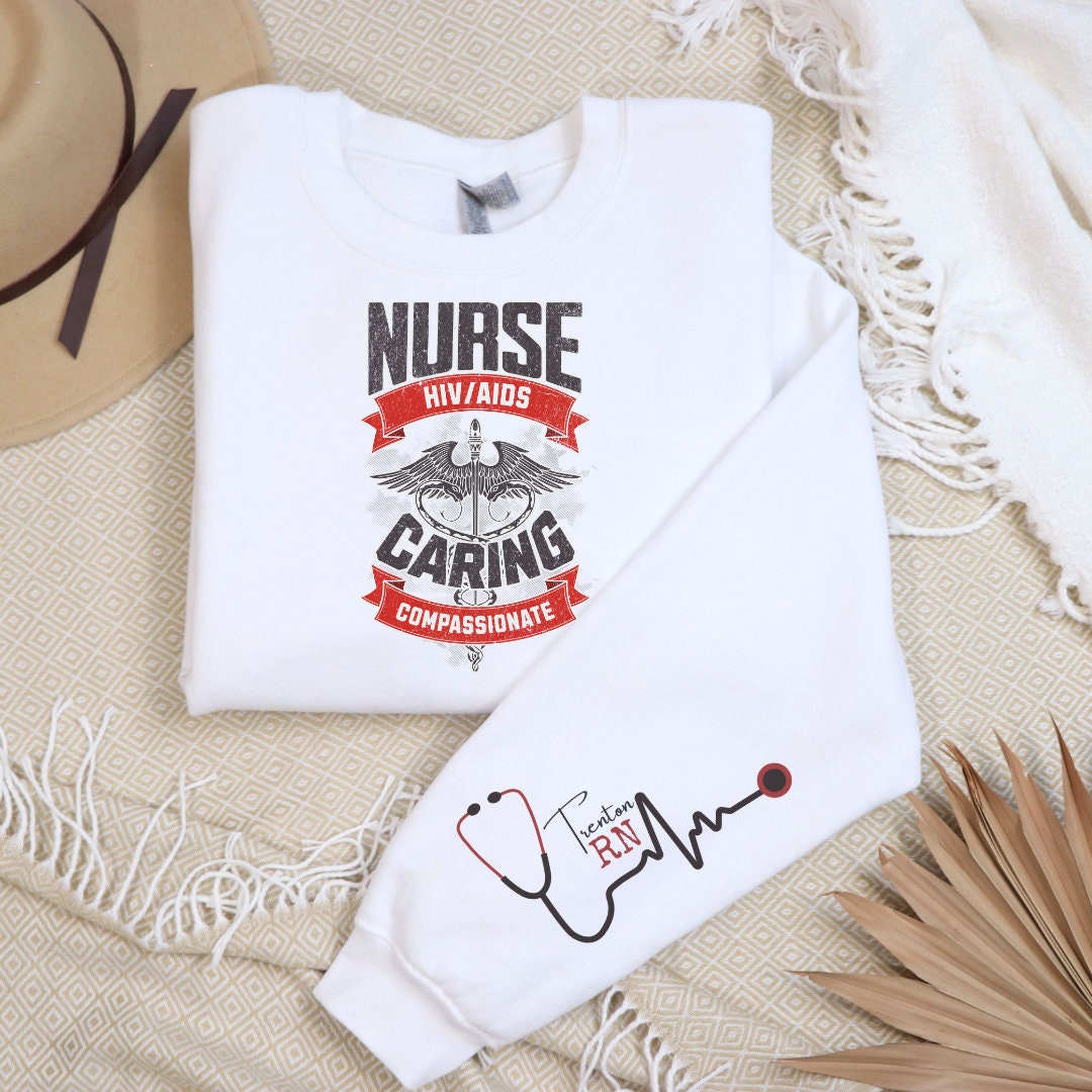Custom HIV/AIDS Nurse Shirt, Gift for Family Nurse Practitioner, Sleeve ...