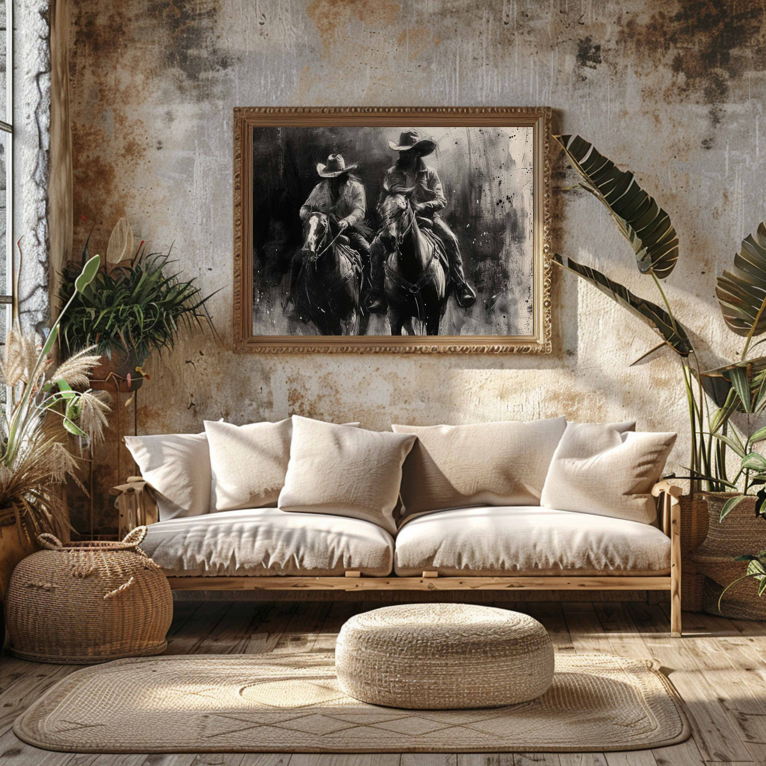 Western Print Wall Art, Cowboy Wall Art, Western Wall Art, Black ...