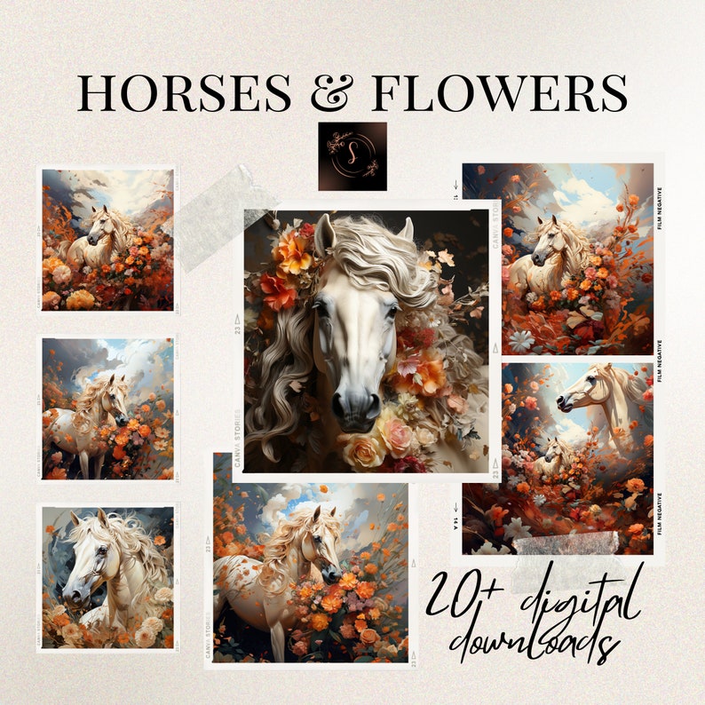 20+ HORSE & Flower Sublimation Bundle Tumbler Wraps, PNG Download. Gift ...