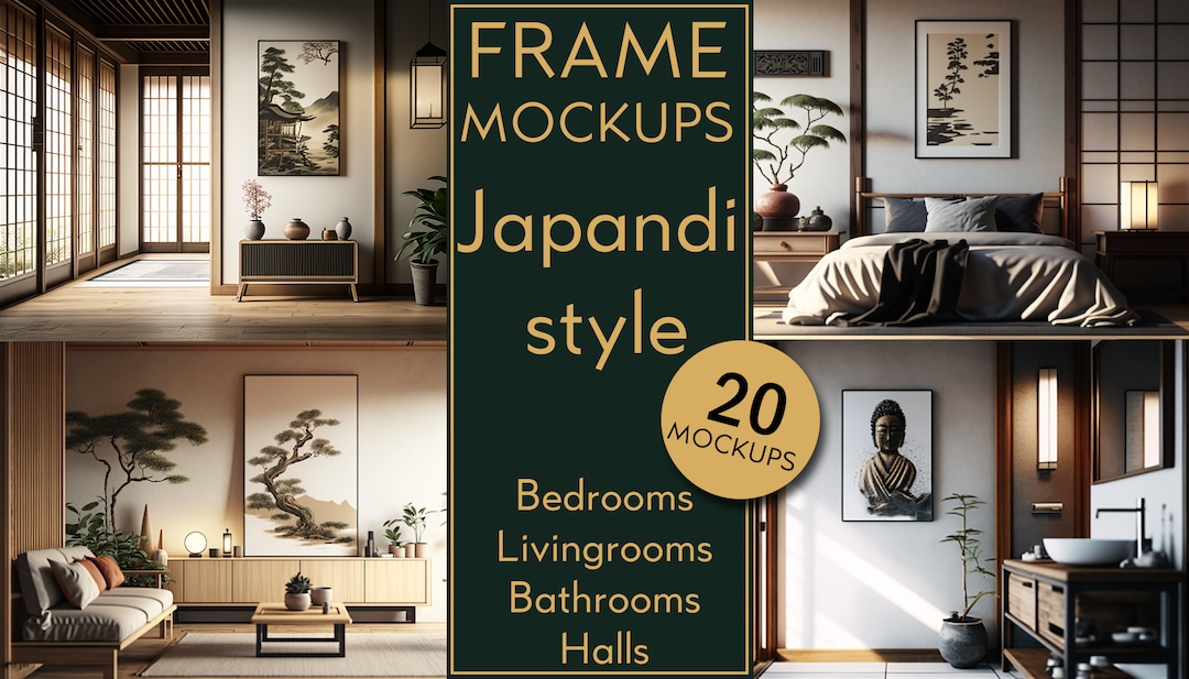 20 Japandi Frame Mockup Bundle, Japanese Style Mockup, Home Interior ...