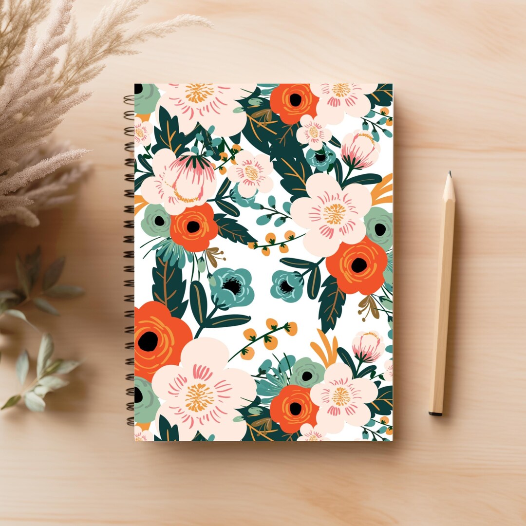 Floral Notebook| Spiral Notebook | Personal Growth | Daily Notes ...