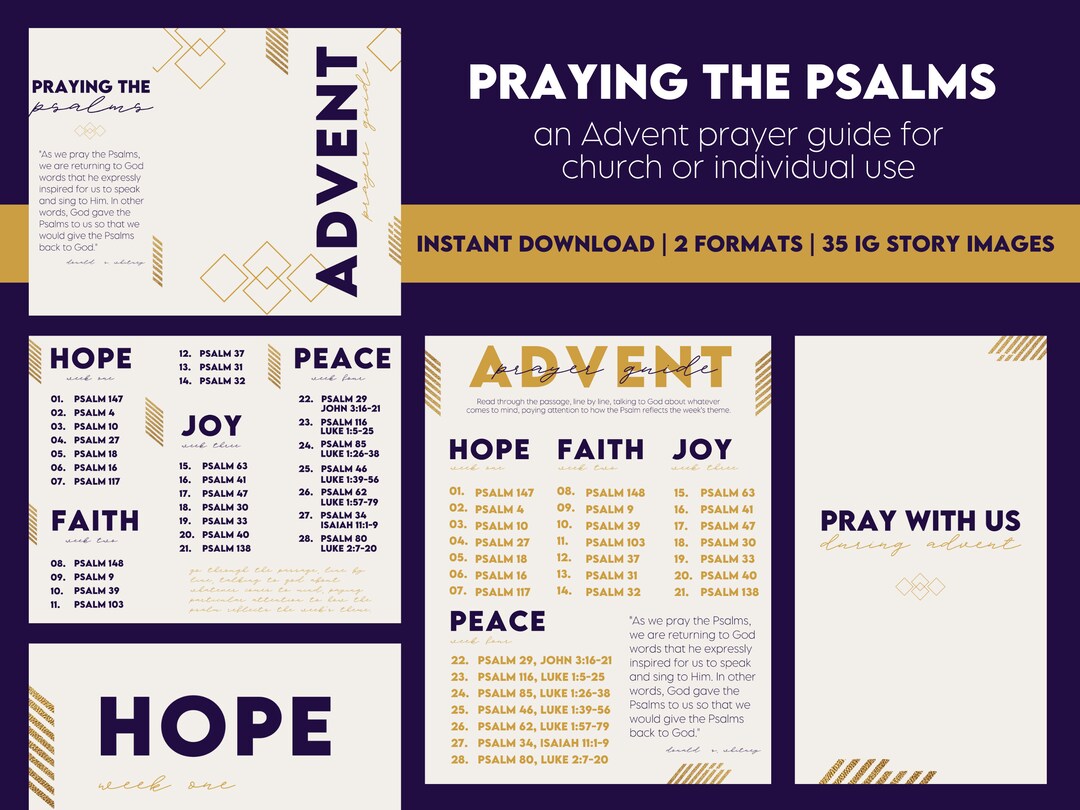 Advent Prayer Guide | Praying the Psalms | Church and Personal Use ...