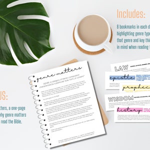 Bible Genre Bundle, Bible Reading Tracker, Bible Genre Bookmarks, Bible ...