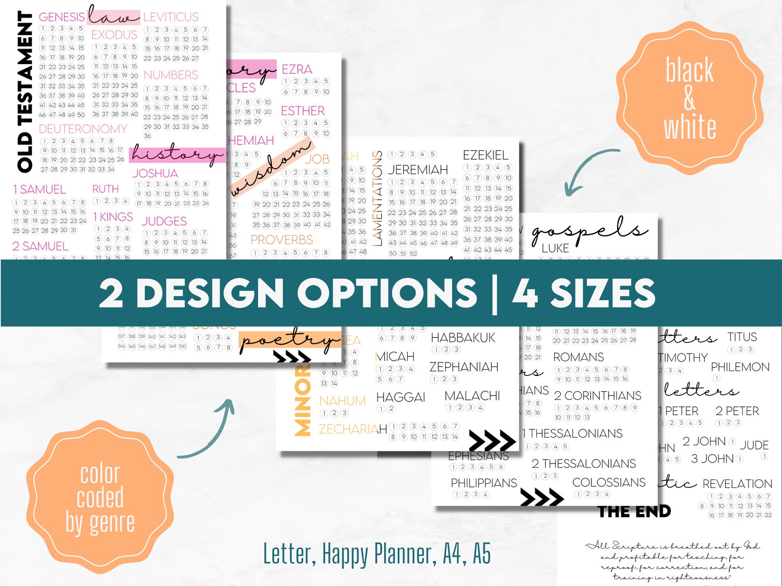 Bible Genre Bundle, Bible Reading Tracker, Bible Genre Bookmarks, Bible ...