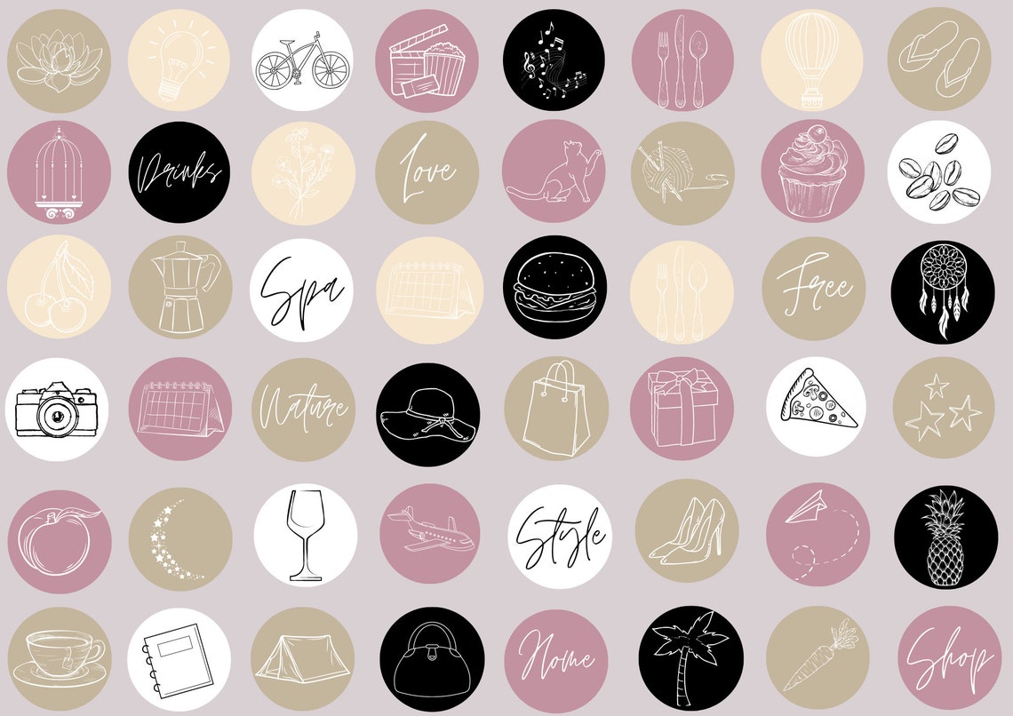 Minimal Instagram Highlight Covers, Minimalist Highlight Icons, Pink ...