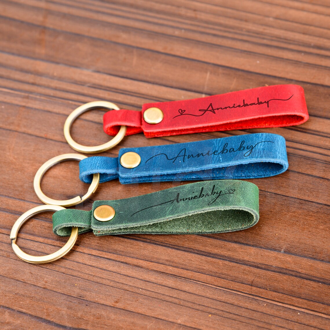 Men's Leather Keychain, Leather Keychain, Engraved Name Keychain, Dad's ...