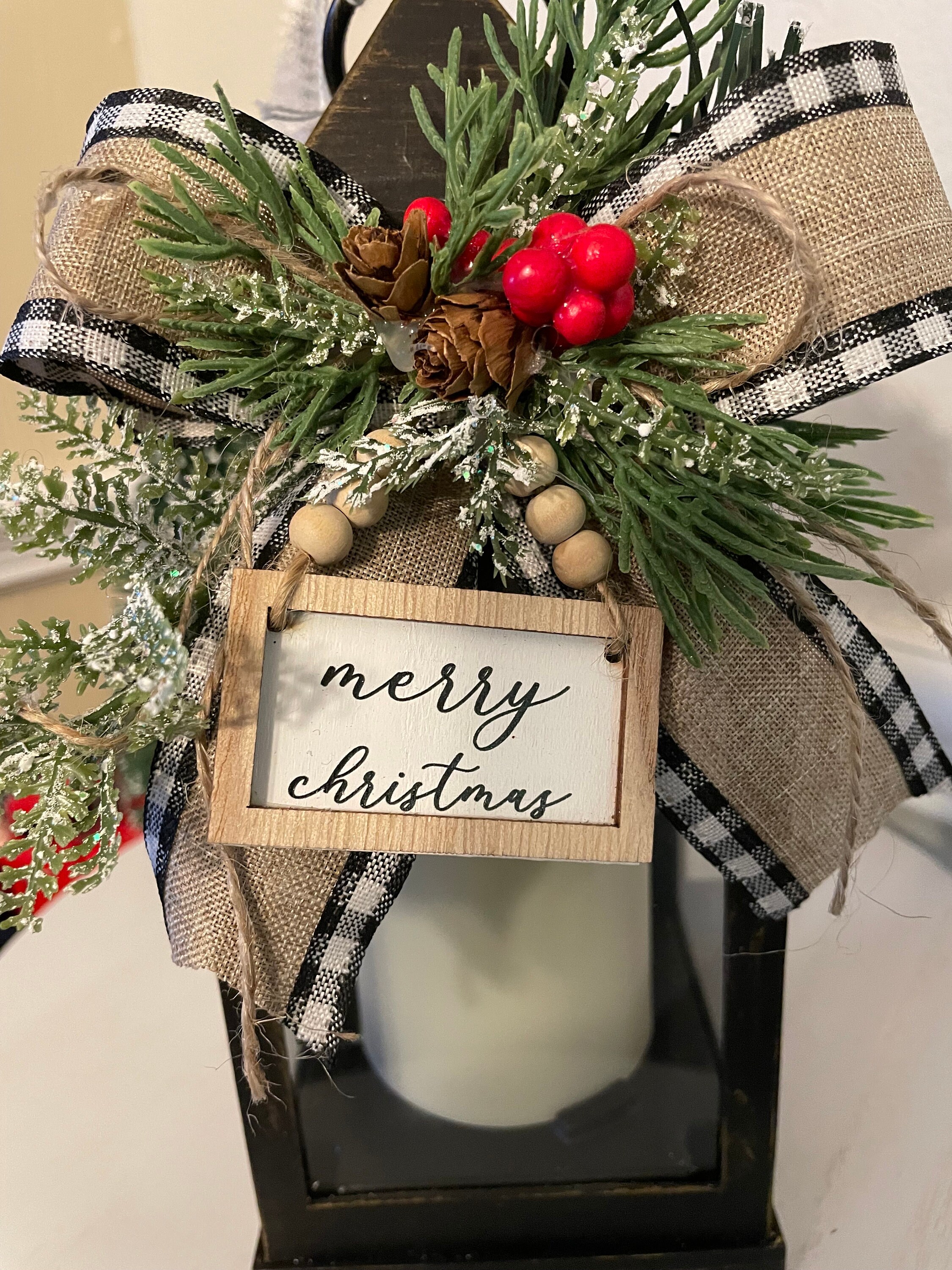 Farmhouse Style Christmas Lantern Christmas Tray/table Decor - Etsy