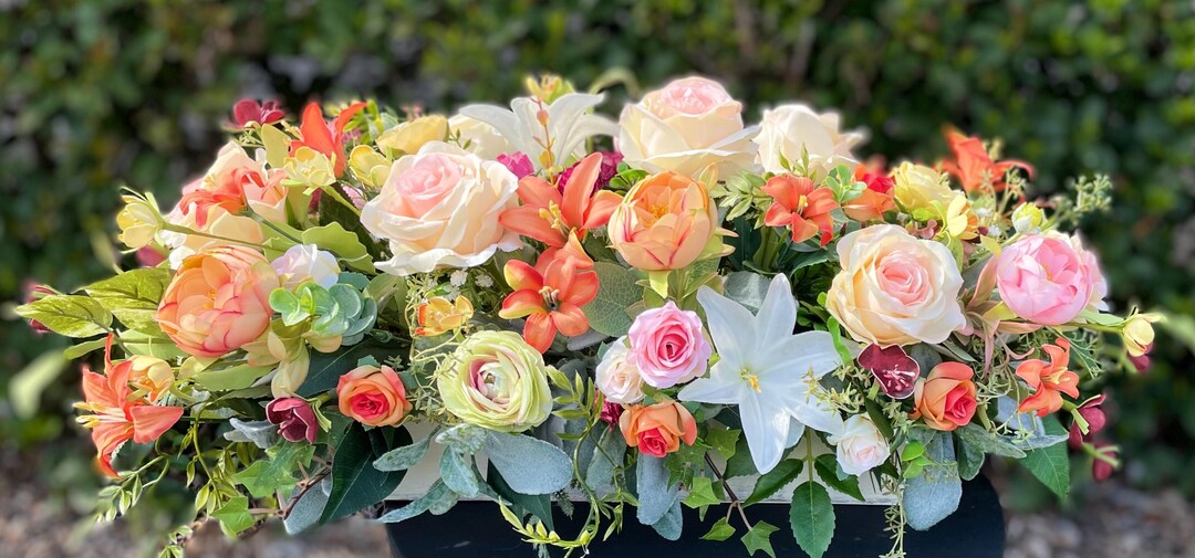 Large Long, Low Dining Room Table Centerpiece, Spring Summer ...