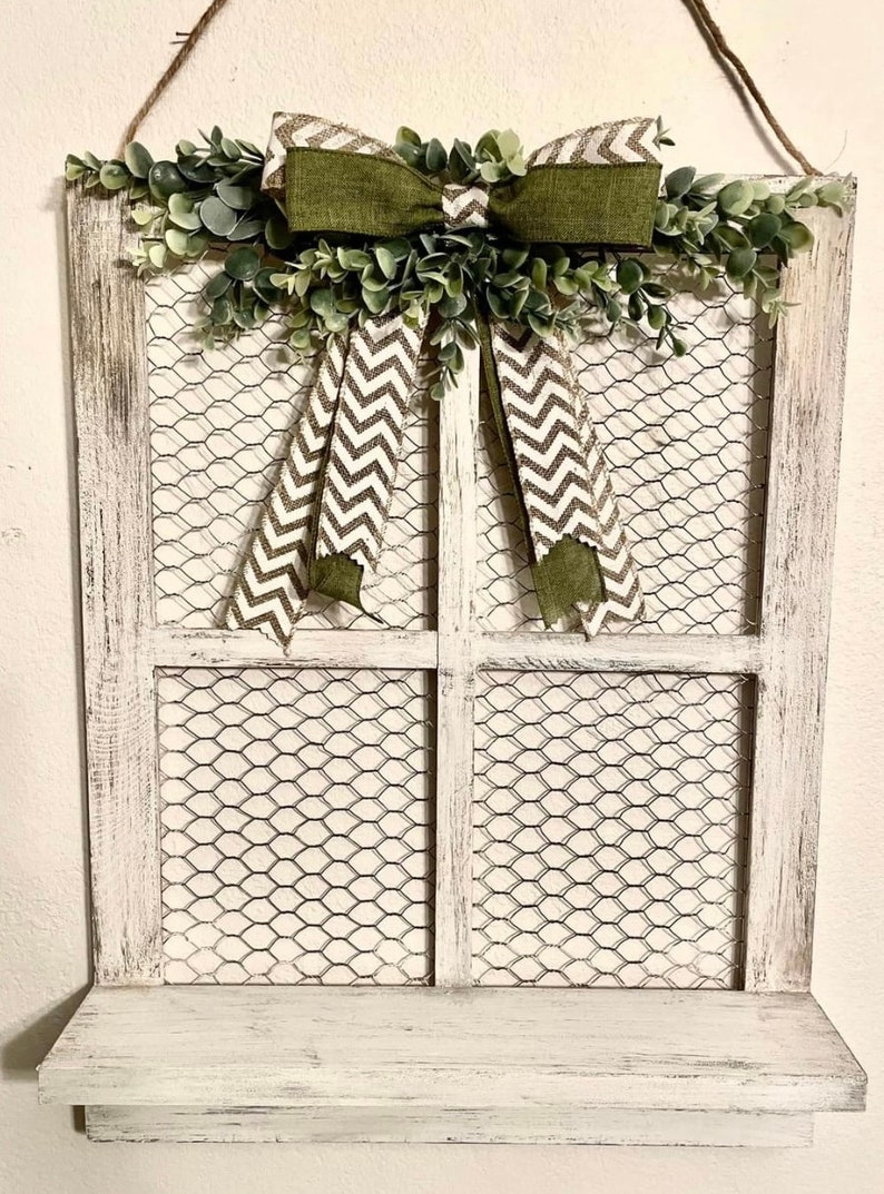 Farmhouse White Wall Decor, Window Frame Wall Decor, Rustic Wall Decor ...