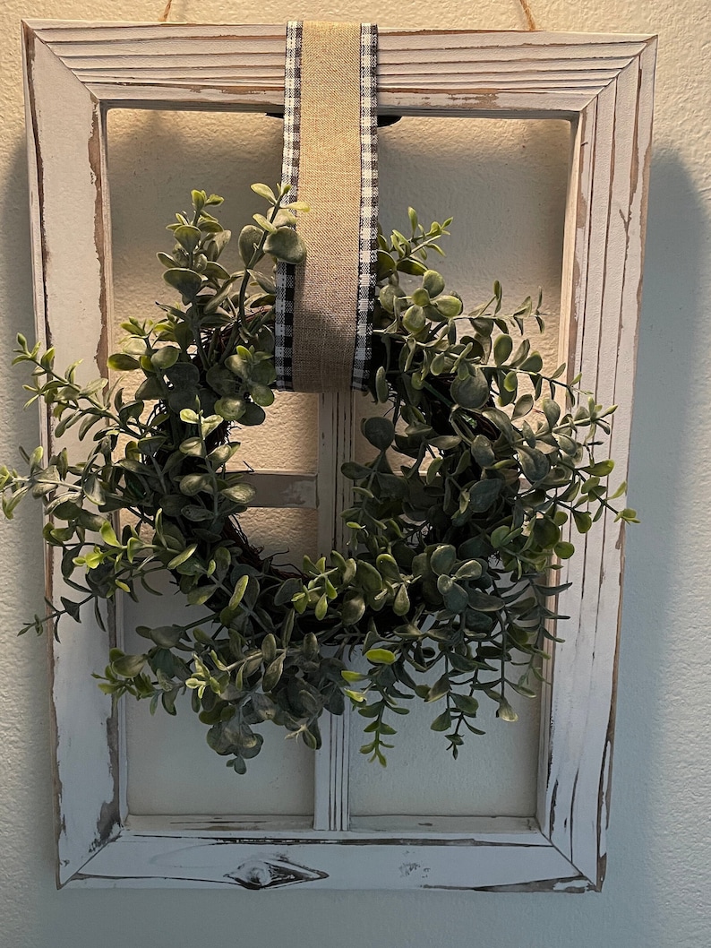 Farmhouse Window Pane Wall Decor, Rustic Farmhouse Wall Decor With ...
