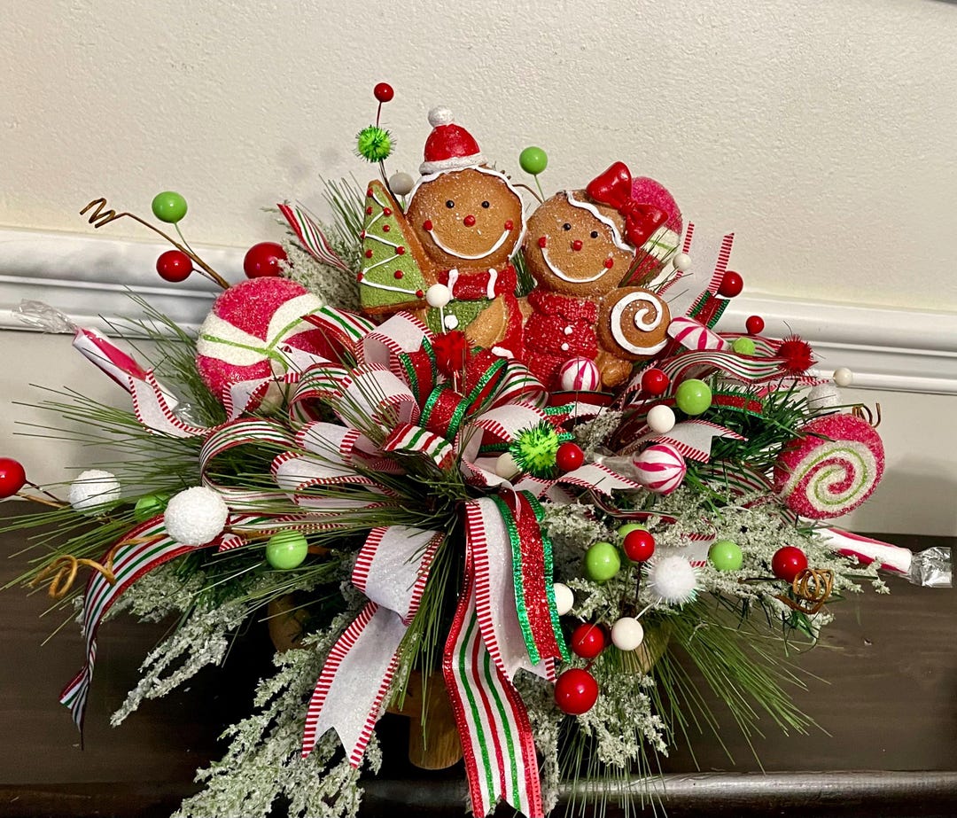Christmas Gingerbread Arrangement, Christmas Peppermint Candy ...
